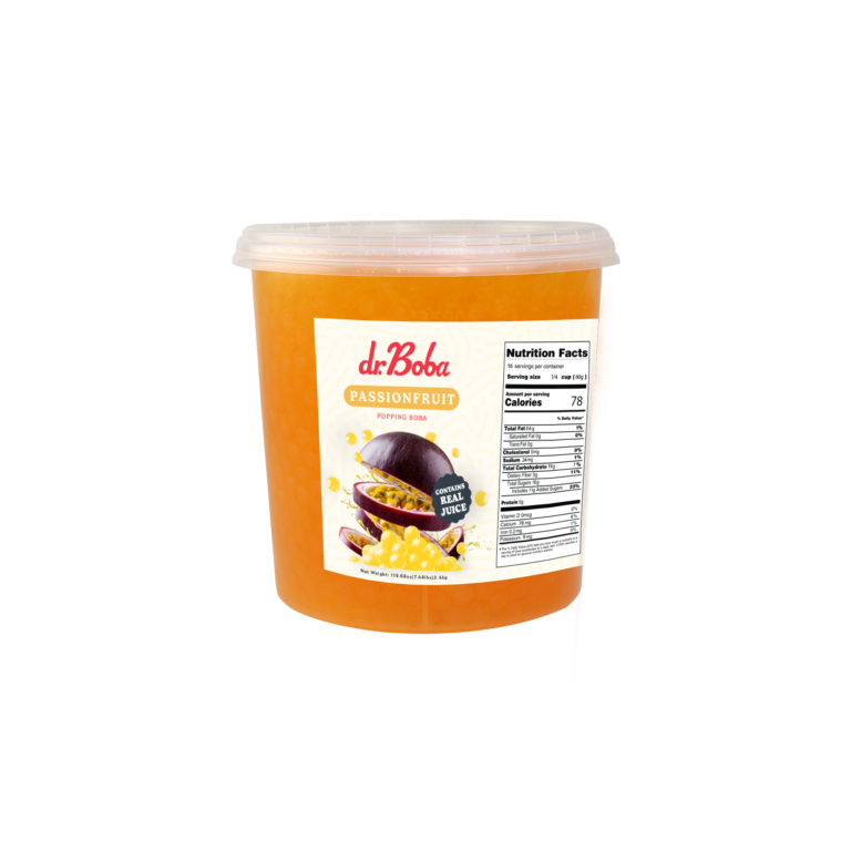 Dr. Boba Passion Fruit Popping Boba 7.5 lb Tubs - Sunny Sky Products